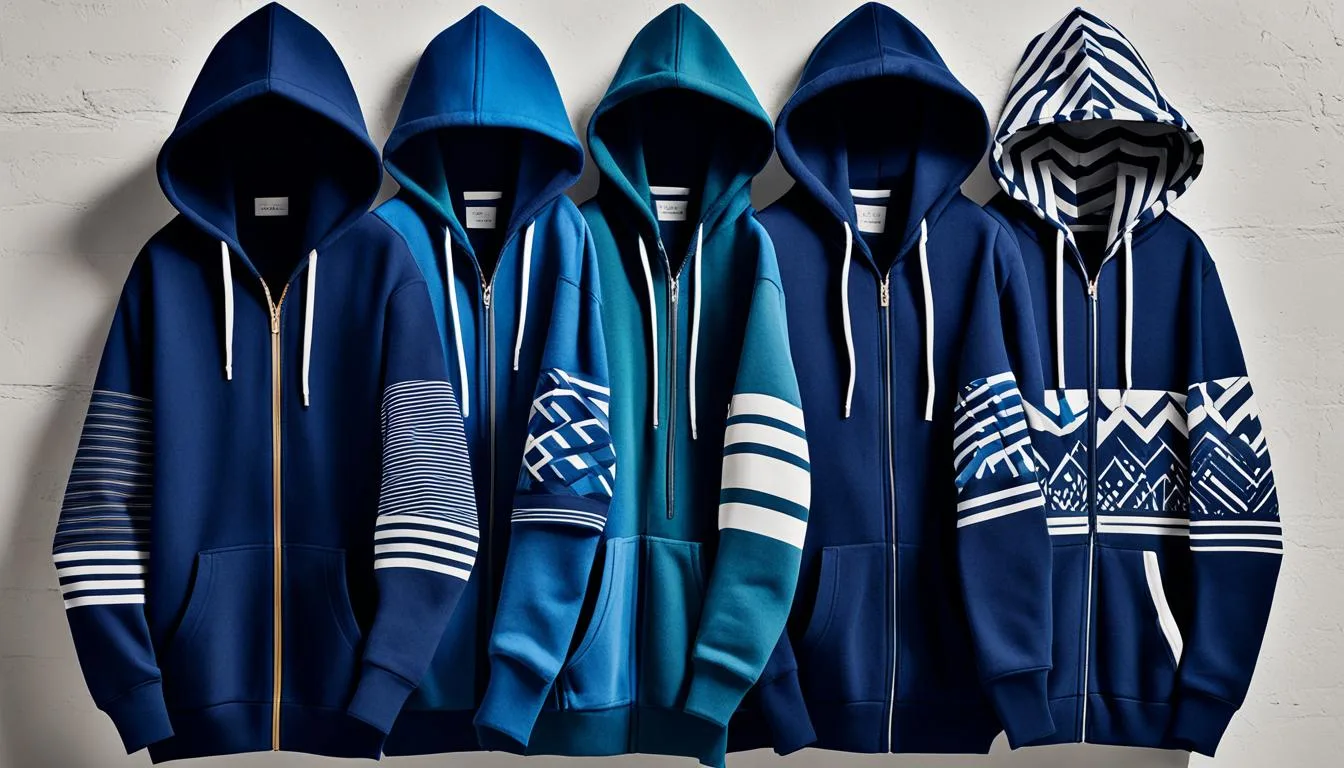 Custom Navy Blue Zip-Up Hoodies In Bulk | Unique Collection