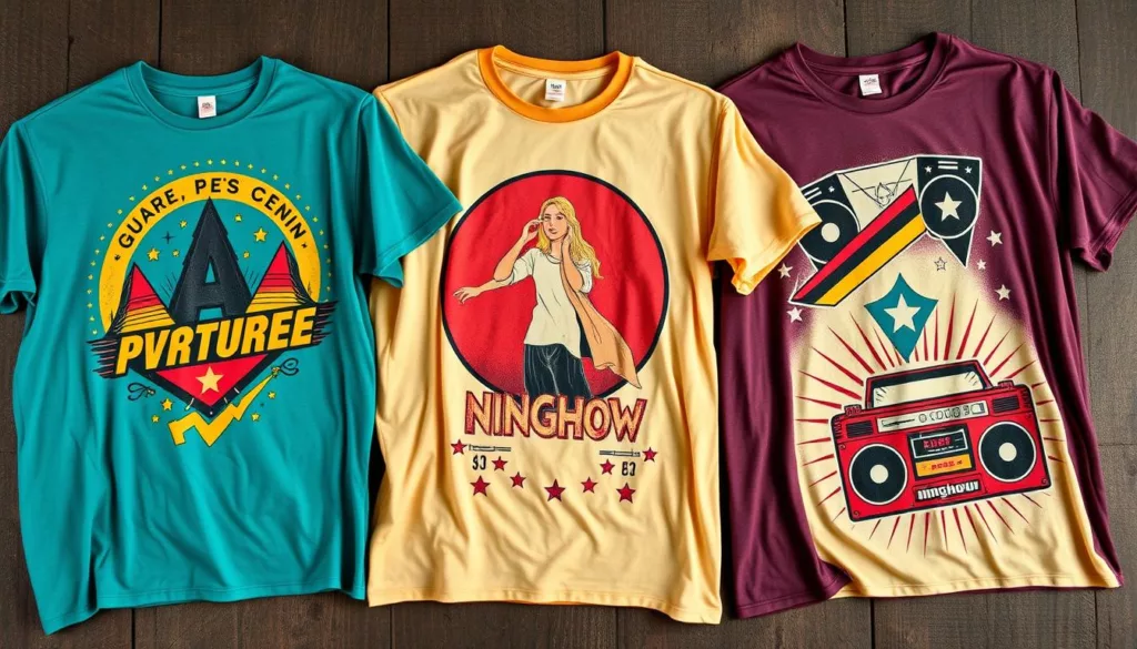 Retro 80s And 90s Style Vintage Graphic T Shirts
